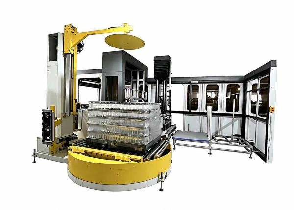 Quality Automatic Bottle Palletizer with High-Speed Stacking PLC Control System and Integrated Stretch Wrapping for sale