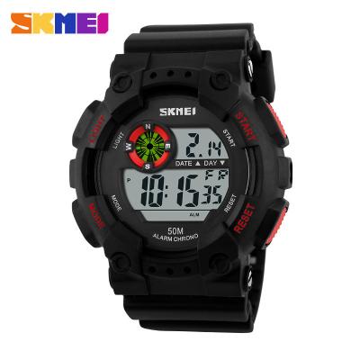 China Stainless Steel Digital Sport Watches Red 50m Strong Waterproof for sale