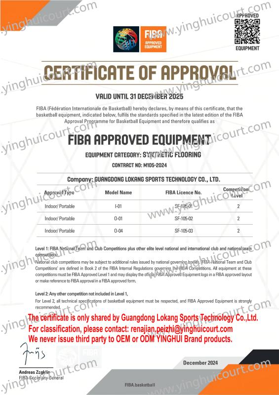 GERTHFICATE OF APPROYRL - Guangdong Lokang Sports Technology Co., Ltd.