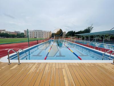 China Prefab aprender a nadar piscina ZAM Competencia de acero sobre el suelo piscina en venta