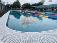 China Indoor Steel Structure Prefab Swimming Pool 50×25×2M with Zn-Al-Mg Steel Construction for Competition Use for sale