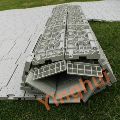 China Outdoor Heavy Weight Duty Anti-slip Plastic Event Decking Grass Protect Flooring Roll up Design Concert Floor for sale