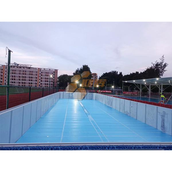 Quality Standard Size Racing Pool Zn-Al-Mg Steel Frame Swimming Pool Modular Lap Pool for sale