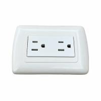 China White Decorative Wall Outlet 10A 127V ABS PC Electrical Socket 3 Hole for sale