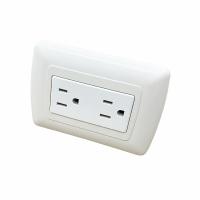 China White Decorative Wall Outlet 10A 127V ABS PC Electrical Socket 3 Hole for sale