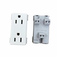 China White Decorative Wall Outlet 10A 127V ABS PC Electrical Socket 3 Hole for sale