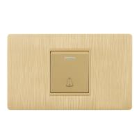 China US Standard Outdoor Push Button Door Switch 16A 110-250V AC Gold PC Plastic for sale