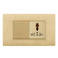 China US Standard Outdoor Push Button Door Switch 16A 110-250V AC Gold PC Plastic for sale