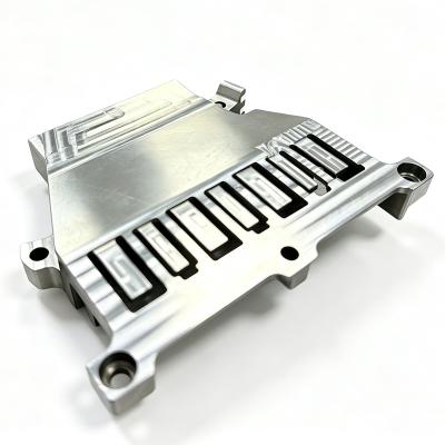 China Custom CNC Machined Aluminum Heatsink Housing | Billet Aluminum Electronic Controller Heat Sink Enclosure Un‑anodized Finish for sale