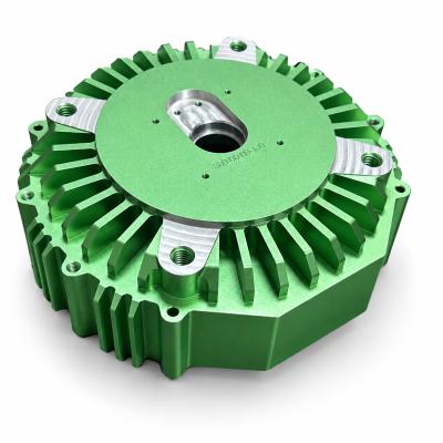 China Custom CNC Machined Aluminum Motor Housing With Radial Cooling Fins for sale