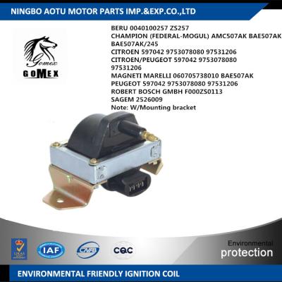 Cina Bobina di accesione dell'automobile per CITROEN/PEUGEOT 597042 9753078080 97531206 parti dell'accensione di BERU 0040100257 in vendita