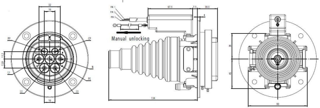 AC Charging Inlet Socket 16A 32A Electric Vehicle Charging Socket With 1M Cord EV Type 2 IEC62196-2 Connector Car Access 3