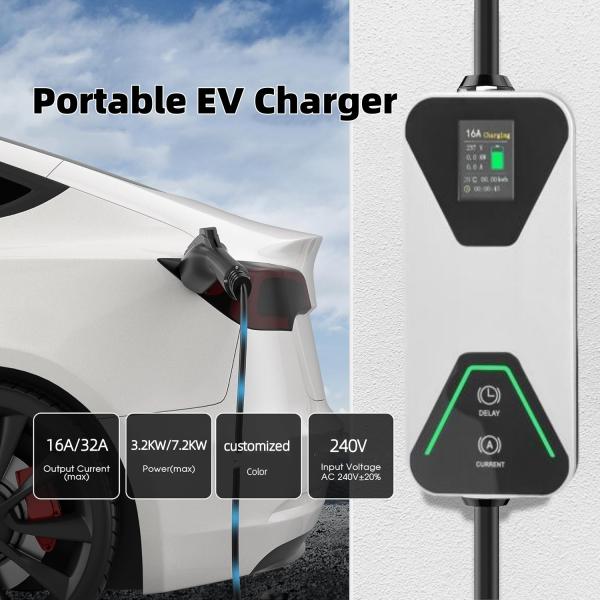 Quality Portable EV Charger Type 1 Type 2 Electric Car Charger 8A To 16A Adjustable EV for sale