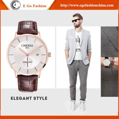 China Trendy Watch for Business Man Sport Wristwatches Men Stainless Steel Genuine Leather Watch for sale