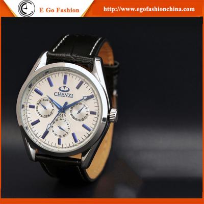 China 006B2 Fashion Business Watch Unisex Stainless Steel Watches Man Woman Leather Quartz Watch for sale