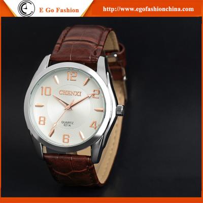 China 021AR Fashion Business Wacth for Man Leather Band Big Dia OEM Watches Quartz Analog Watch for sale