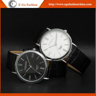 China 026A Genuine Cow Leather Watch OEM Service Provided Unisex Quartz Analog Watches Men Watch for sale