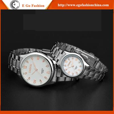 China 010D Couple Watch for Man Women's Watch Stainless Steel Quartz Watch Rose Gold Hot Watches for sale