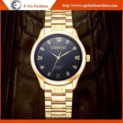 China 013 Full Gold Stainless Steel Watches Man Watch Quartz Watch Casual Dress Watch Roma Watch for sale