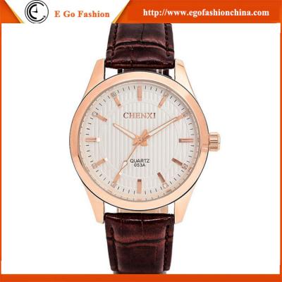 China 053A Fashion Casual Watch Unisex Women Watch Genuine Leather Strap Branded Watches Woman for sale