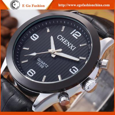 China 059B Genuine Leather Watch Sport Watch Quartz Analog Watches for Boy Girls Cheap Watches for sale