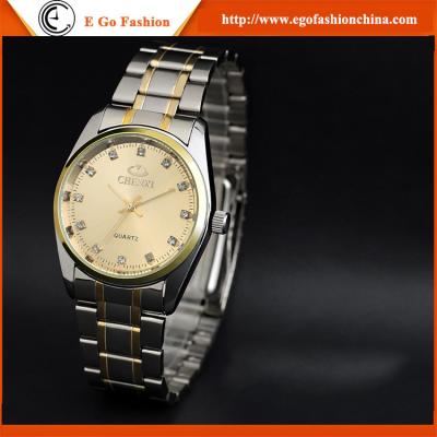China 004A Gold Plate Watch Unisex Waztch Fashion Jewelry Wholesale Stainless Steel Watches Man for sale