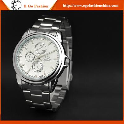 China 3 Subdials Luxury Watch Decorational Small Dial Watch Quartz Watches Man Stainless Steel for sale