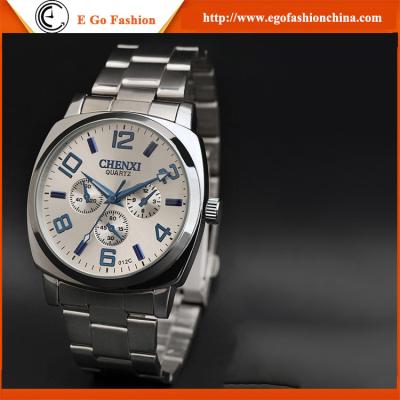China 012C Stainless Steel Watch Luxury Imitation Diamond Watch Quartz Analog Watches Man Watch for sale