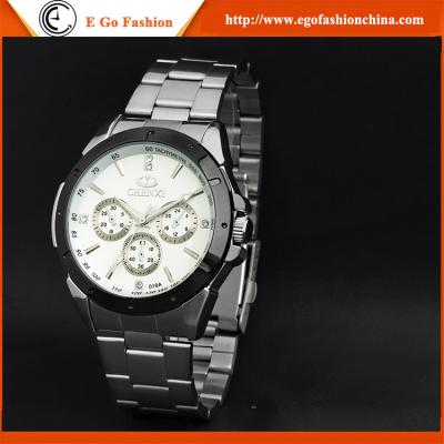 China 019A Fashion Watch Unisex Watch Black White Stainless Steel Watch Quartz Analog Watch Man for sale