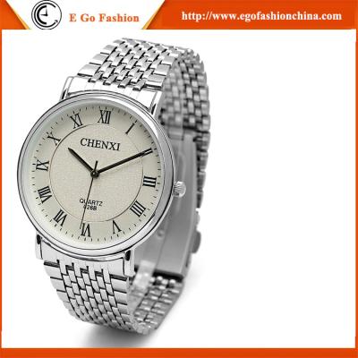 China 026B Stainless Steel Watch Unisex Office Lady Watch Black White Business Watch Quartz New for sale