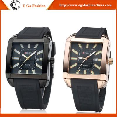 China CURREN Watches 8145 Fashion Jewelry Watch Roman Numbers Square Case Quartz Analog Watches for sale