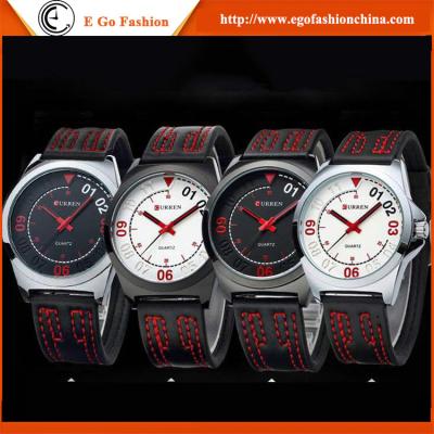 China CURREN Watch Model No. 8153 3 6 9 12 Stainless Steel Watch Quartz Watches Silicone Watch for sale