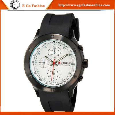 China CURREN Watch Stainless Steel Back Quartz Watches for Man Sports Boy Girl Silicone Watches for sale