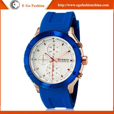 China 8165 Blue Sports Watch Wholesale Price Cheap Silicone Watch Hot Sale Hip Hop Quartz Watch for sale