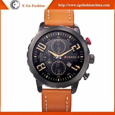 China Big Dial Watch Luxury Brand CURREN Stainless Steel Quartz Analog Watch Small Plates Watch for sale