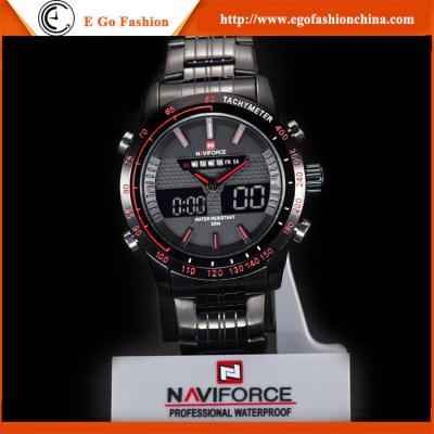 China NAVIFORCE Watch 9024BBR LED Light Stainless Steel Watch Quartz Analog Watch Sports Watches for sale