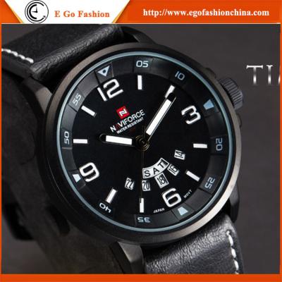 China Genuine Leather Band Watch Quartz Analog Watch Fashion Business Watch Naviforce Watch Man for sale