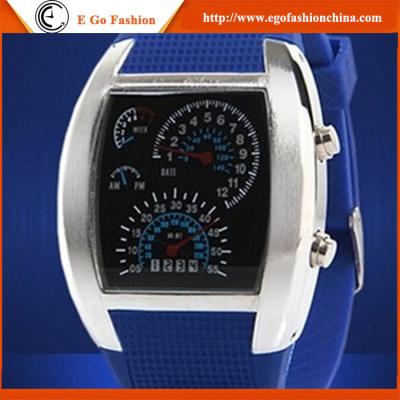 China Blue LED Watch Fashion Casual Watches Boys Girls Unisex Steel Back Watch OEM Quartz Watch for sale