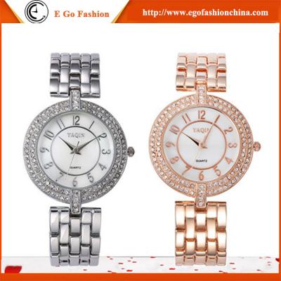 China YQ10 Luxury Rose Gold Watch Silver Color Watches Girls Woman Stainless Steel Quartz Watch for sale
