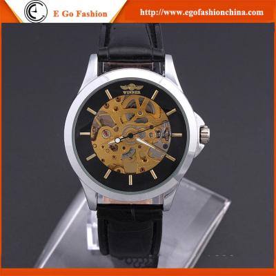 China WN11 WINNER Watches for Man Men's Mechanical Watch Mechanic Movement Leather Vintage Watch for sale