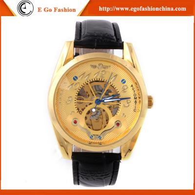 China WN23 Golden Watch Luxury Style Trendy Watches Man Hollow Out 3ATM Mechanical Watch WINNER for sale