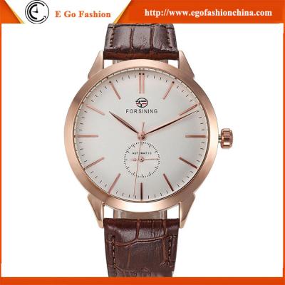 China WN28 Mechanical Watch Rose Gold Leather Watch Forsing Stainless Steel Caseback Sport Watch for sale