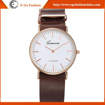 China GV06 Fashion Business Watch Geneva Sports Watch PU Leather Strap Quartz Watch Unisex Watch for sale