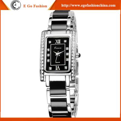 China KM12 Fashion Women Lady Stainless Steel Crystal Dial Quartz Analog Luxury Wrist Watch Hot for sale
