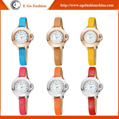 China KM17 Cnady Color Kimio Sports Watch Unisex Girls Boys Stainless Steel Back Leather Watch for sale