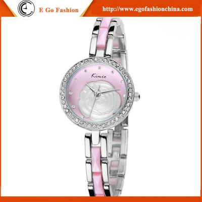 China KM20 Fashion Women Bracelet Bangle Stainless Steel Crystal Dial Quartz Analog Wrist Watch for sale