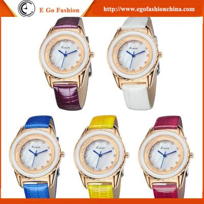 China KM27 Candy Color Rose Gold Watches Unisex Sports Watch Genuine Leather Watch Quartz Watch for sale