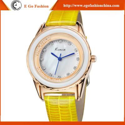 China KM27 Yellow Full Rhinestone Watch Woman OL Office Lady Watches Quartz Analog Gift Watch for sale