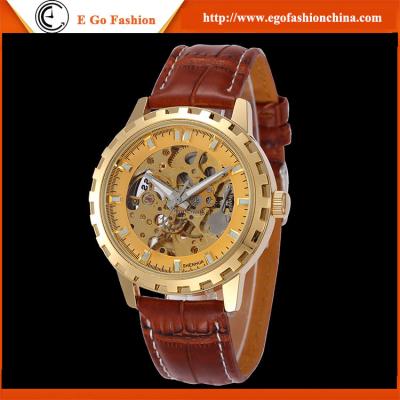 China SH03 Genuine Leather Strap Business Man Watch Hollow Out SHENHUA Mechanical Watches Man for sale