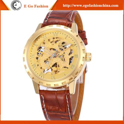 China SH06 SHENHUA Luxury Leather Automatic Mechanical Skeleton Men Sport Wrist Watch Man Watch for sale